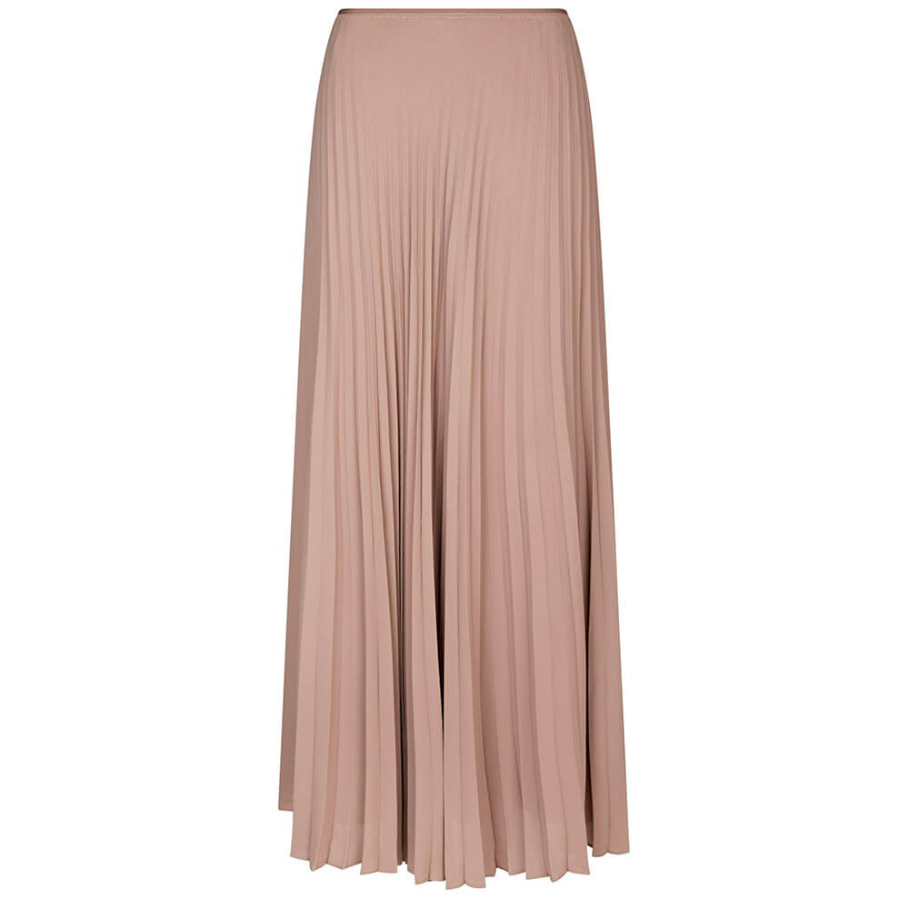 Neo Noir Boni Simple Plisse Skirt - Dark Taupe - Happyhunting